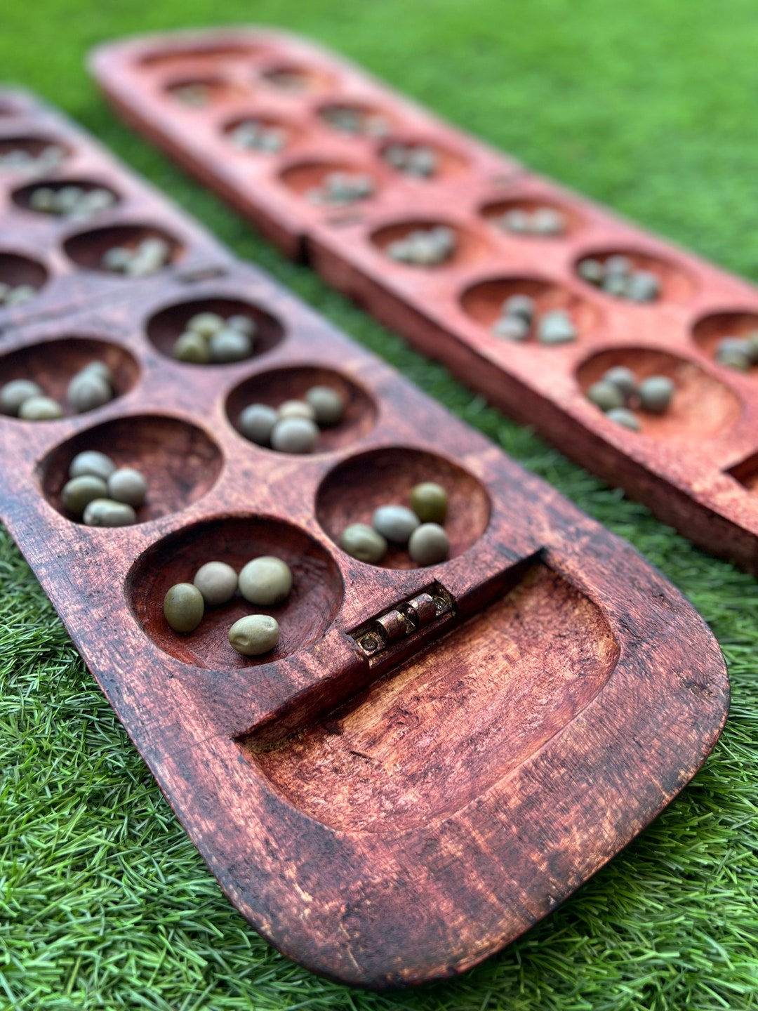 Large Sapele Style Mancala Board Game – African Art, Ayo Olopon ...