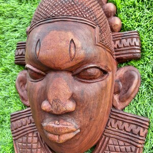 Authentic Handmade African Queen Mask – African Art, Wood Wall Décor ...