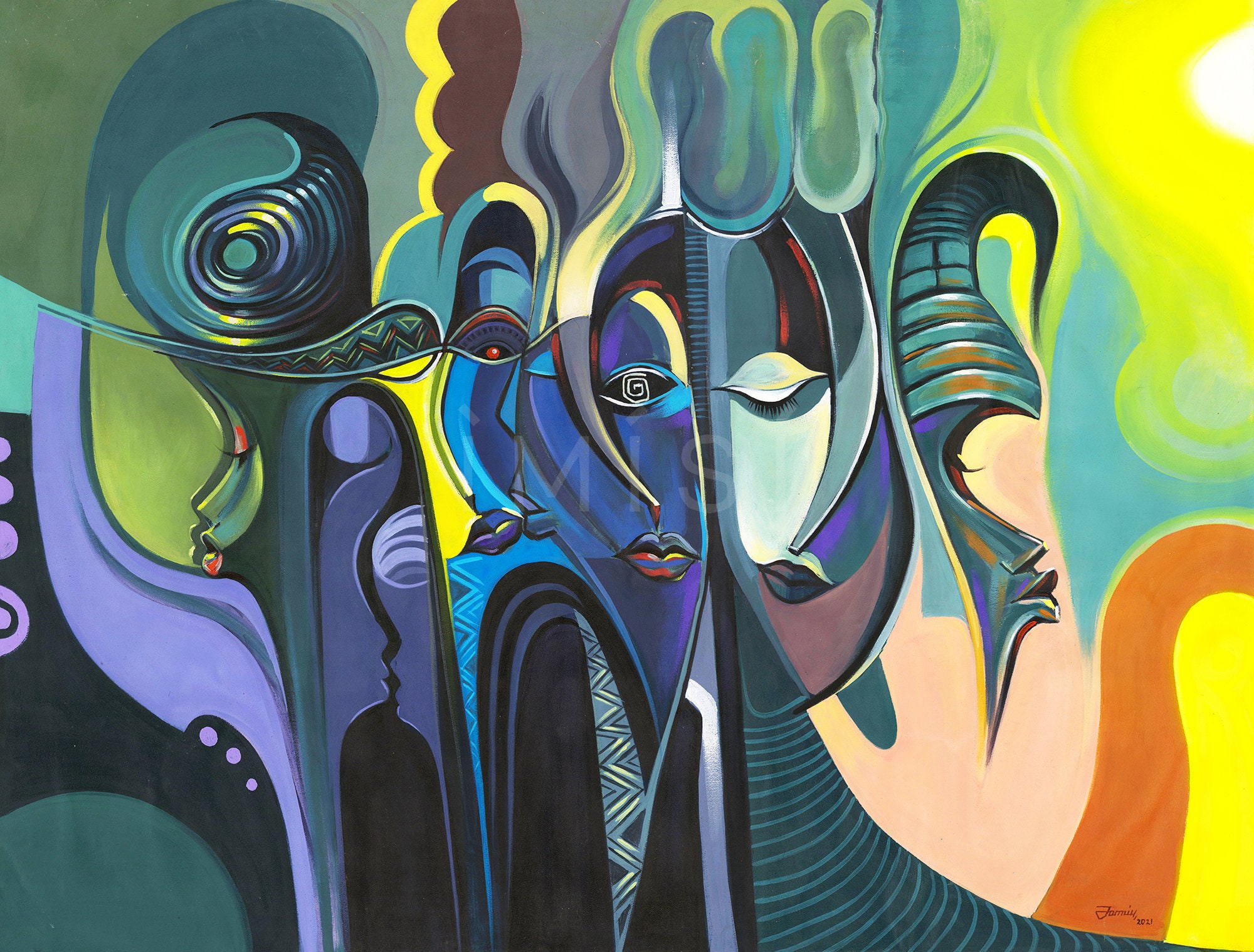 Opulence – Acrylic Painting, Modern African Art, Large Canvas Art ...