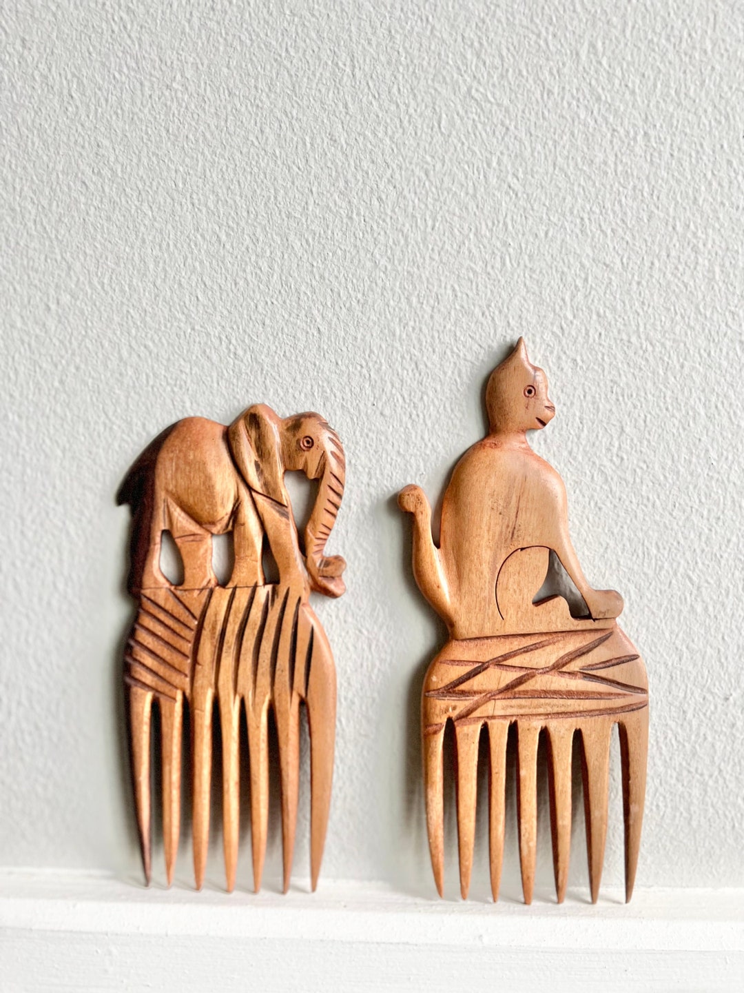 Afro Wood Combs African Art Handmade Woodwork Hair - Etsy