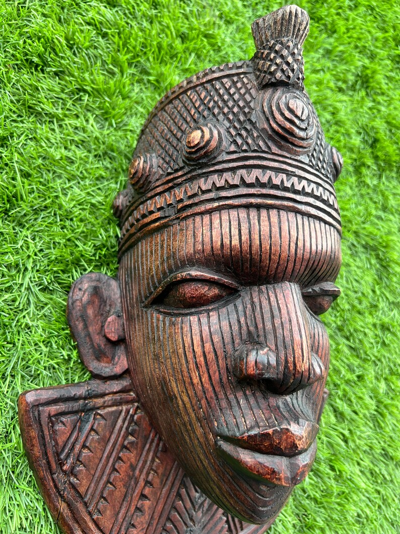 Authentic Handmade King Mask African Art Woodwork - Etsy