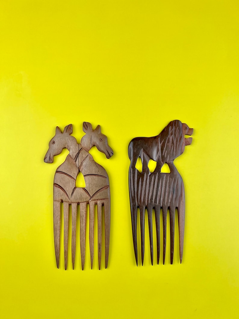 Afro Wood Combs – African Art, Handmade, Woodwork, Hair Accessory ...