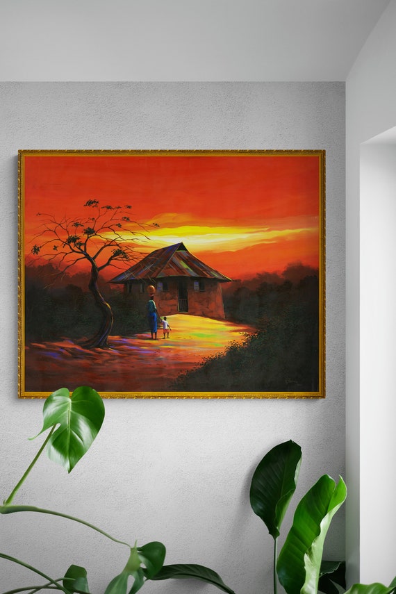 African Sunset Acrylic Paintings