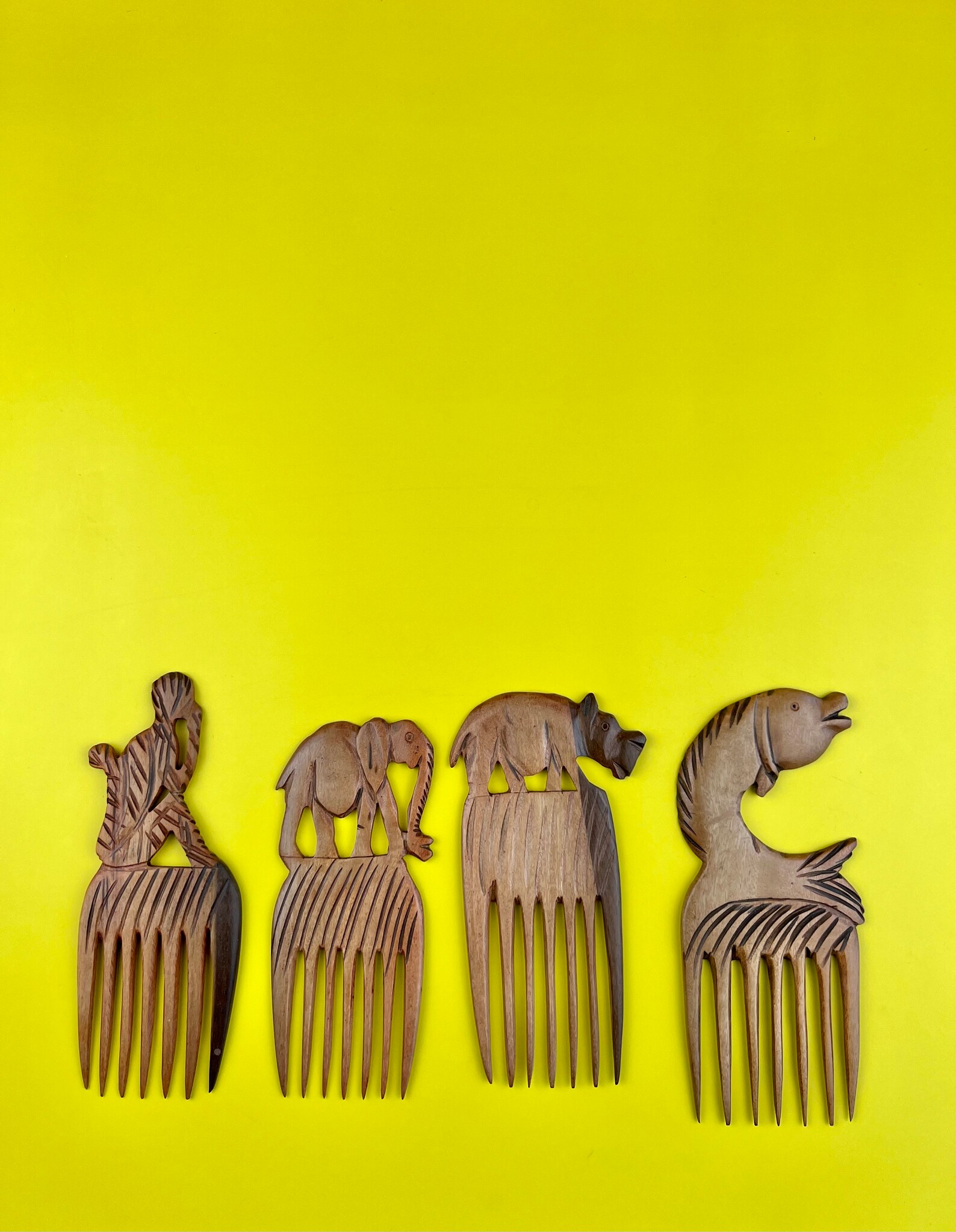 Afro Wood Combs – African Art, Handmade, Woodwork, Hair Accessory ...