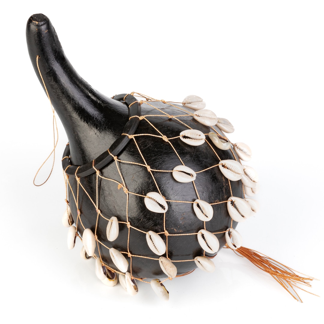 Cowrie Shell Shaker – Handmade, Shekere, Cowrie Shell Rattle, African ...