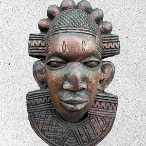 Authentic Handmade African Queen Mask – African Art, Wood Wall Décor ...