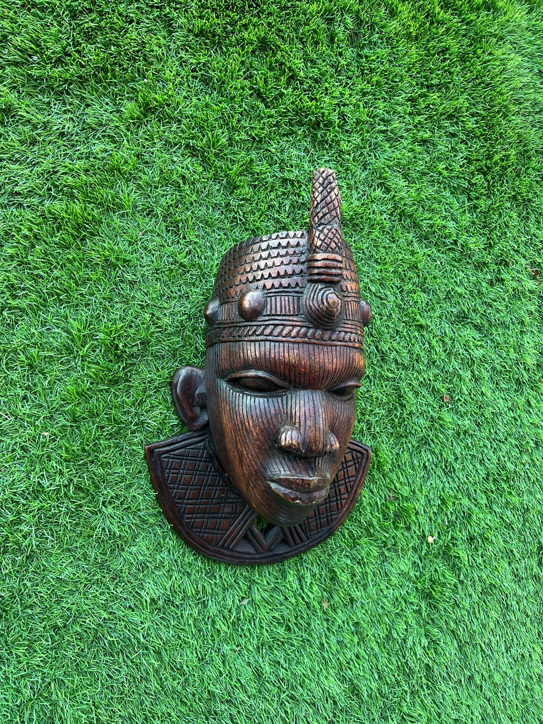 Authentic Handmade King Mask – African Art, Woodwork, Sculptures, Wood ...