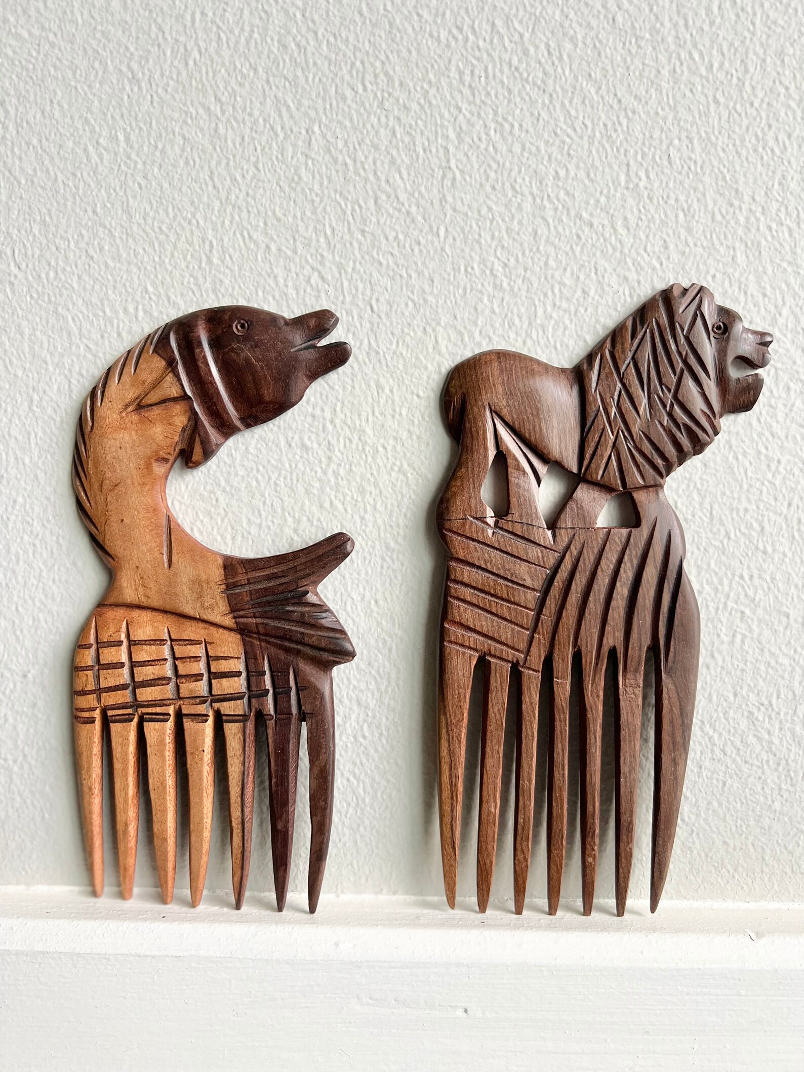 Afro Wood Combs African Art Handmade Woodwork Hair - Etsy