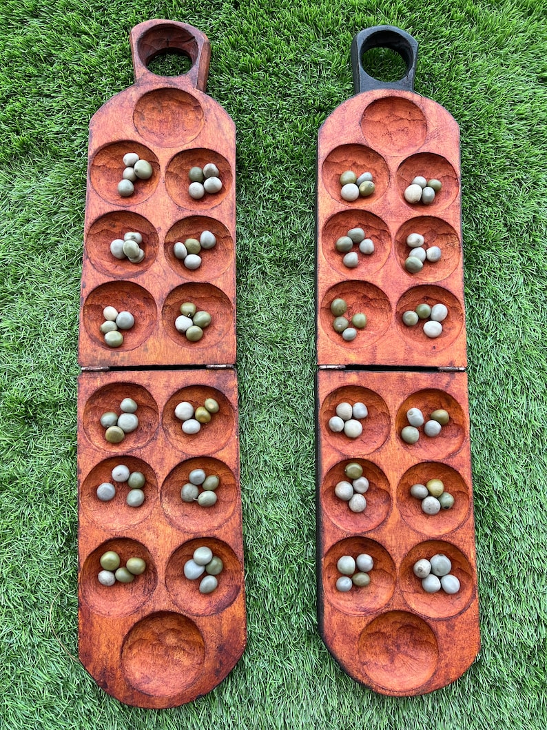 Iroko Style Mancala Board Game African Art Ayo Olopon - Etsy