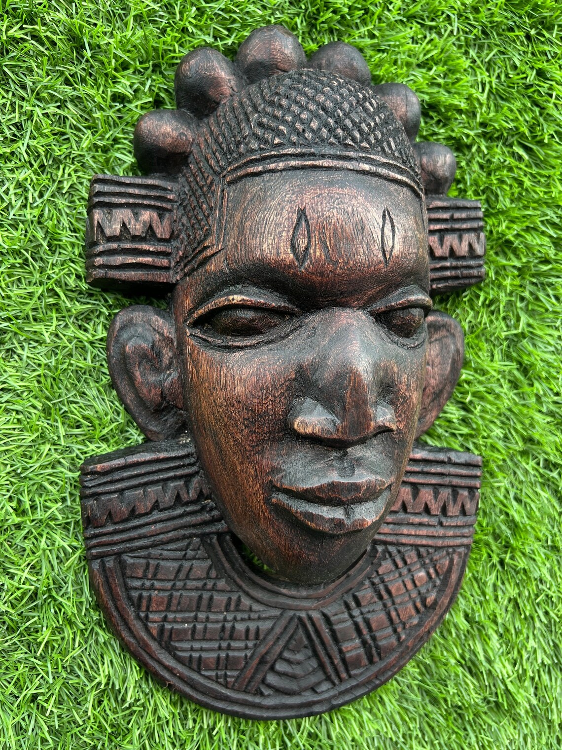 Authentic Handmade African Queen Mask – African Art, Wood Wall Décor ...