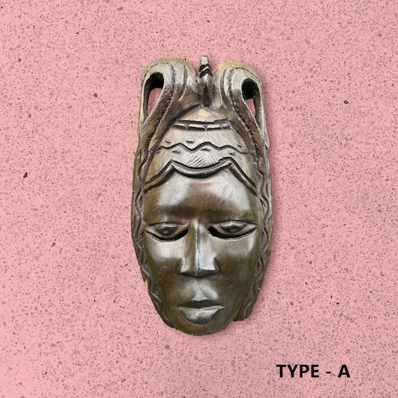 Authentic Handmade Tribal Woman Face Mask African Art Wood | Etsy