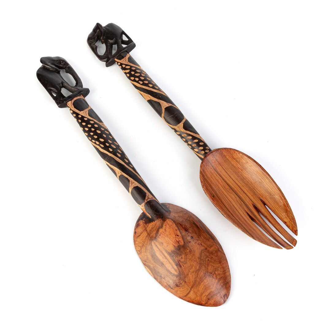 Wood Salad Spoons - Handmade, Elephant, Giraffe, Kitchen - Etsy