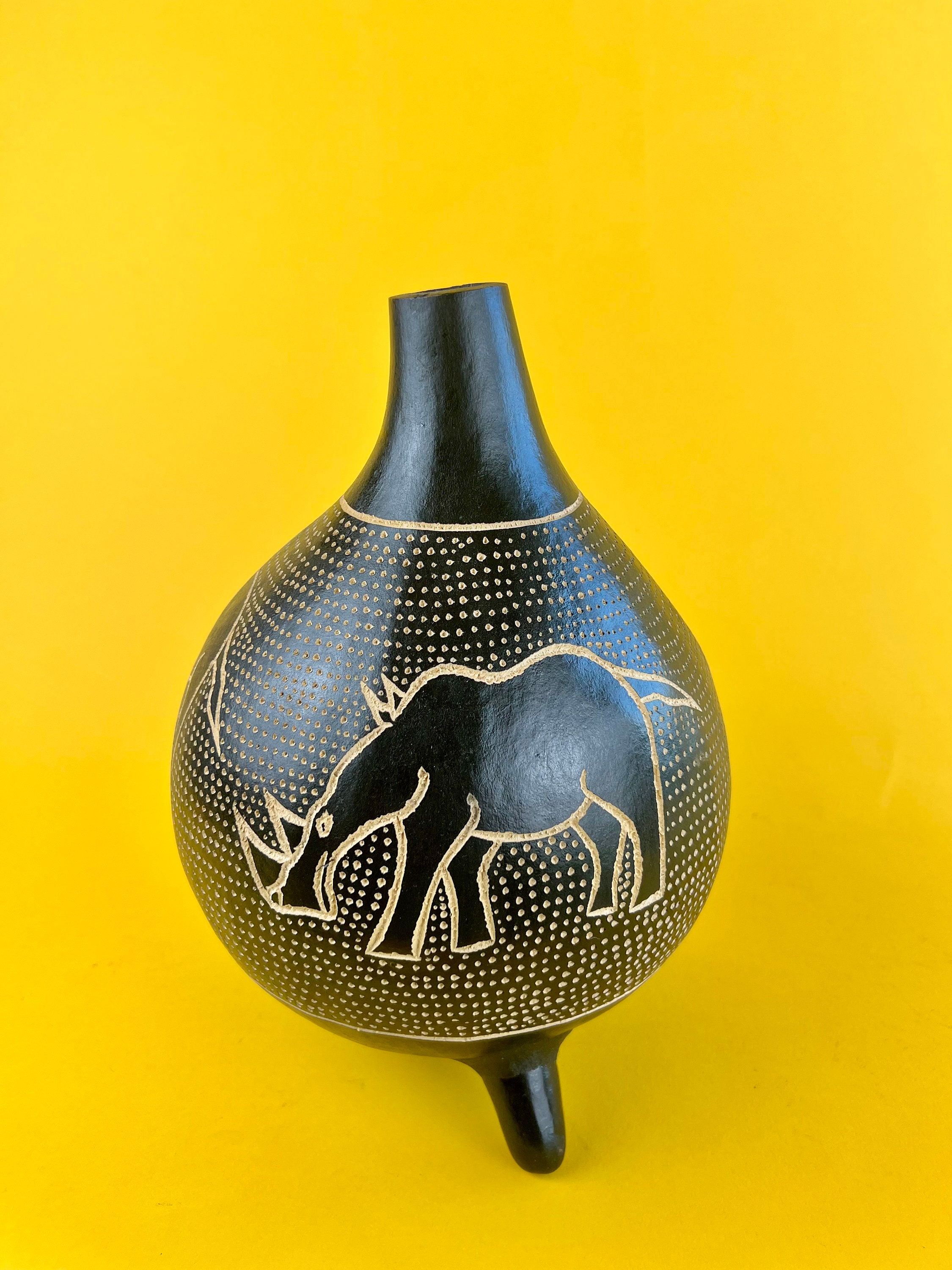 Decorative African Calabash – Handmade, Maasai Gourds, African Art ...