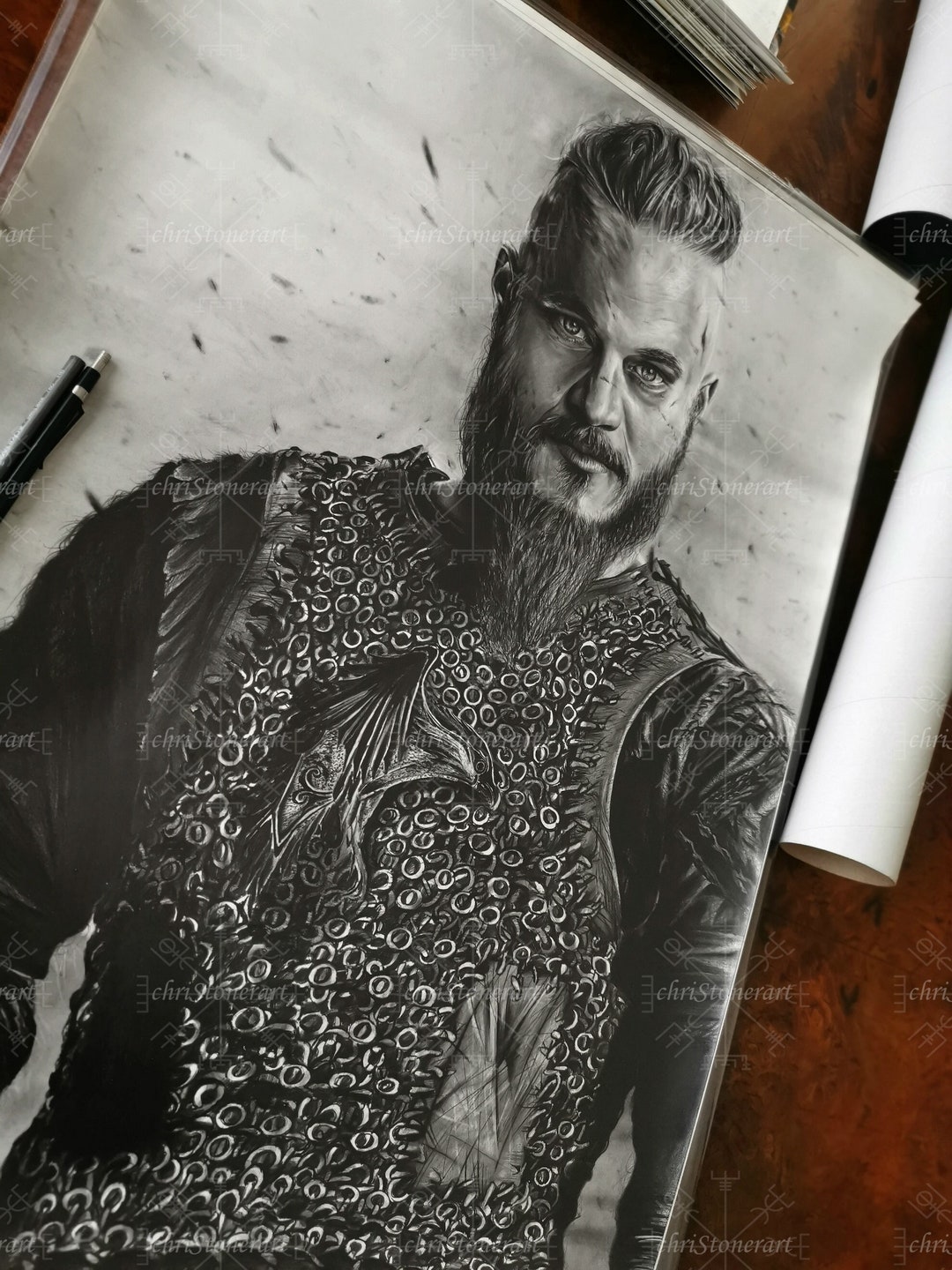 Ragnar Lothbrok Traditional Custom Art Original or Print - Etsy