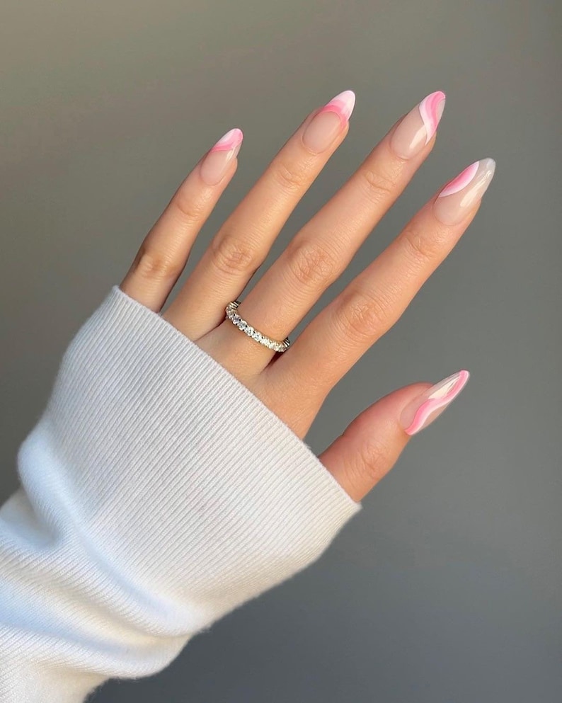 Spring Nails Pastel Colors Pink Nails French Nails | Etsy