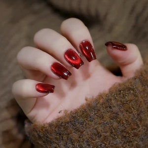 Red Jewelry Magnetic Gel Nail Polish Red Nails Cat Eye Gel - Etsy