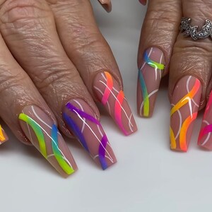 Spring Nails Neon Bright Colors Nails Rainbow Nails Summer Nails modern ...