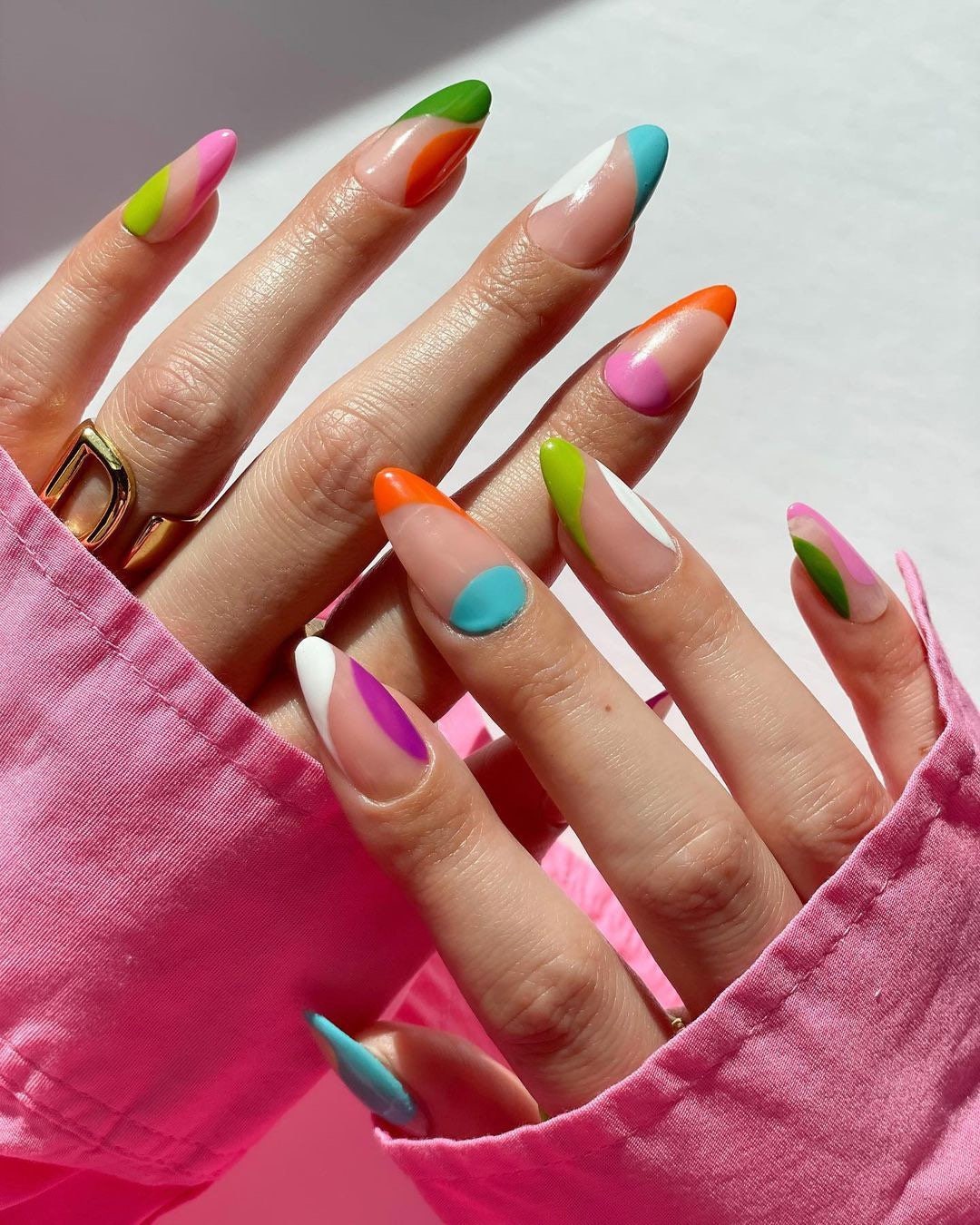 Neon Multiple Colors Nails Gel Press on Nails, Summer Pastel Nails, Pop ...