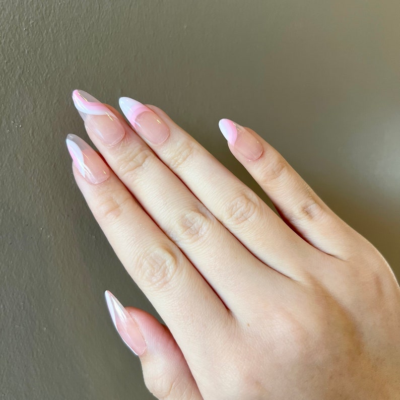 Spring Nails Pastel Colors Pink Nails French Nails | Etsy