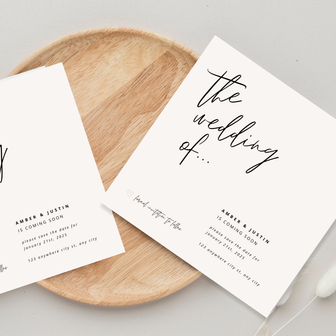 Modern Elegant Save the Date Template, Save the Date Template Canva ...