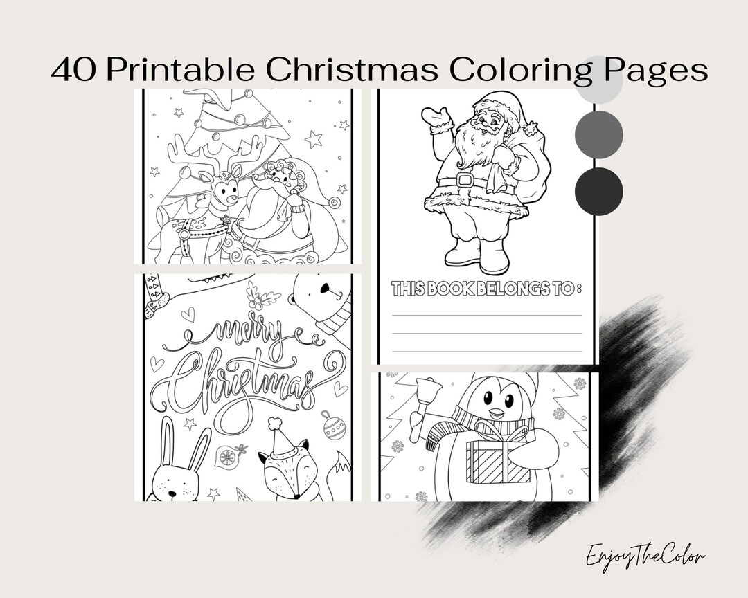 40 Printable Christmas Digital Coloring Pages - Coloring Pages for Kids ...