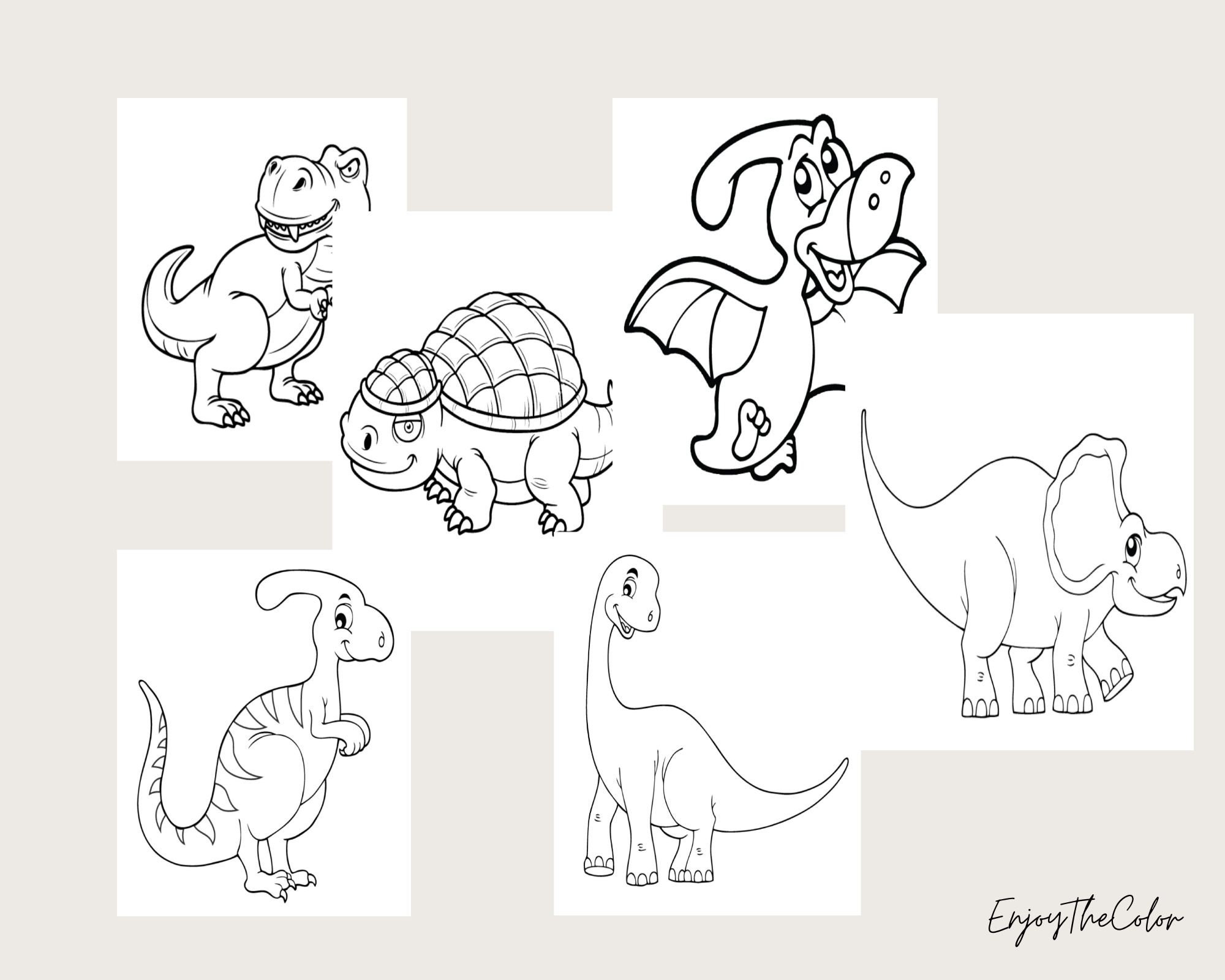 50 Printable Dinosaur Digital Coloring Pages - Coloring Pages for Kids ...