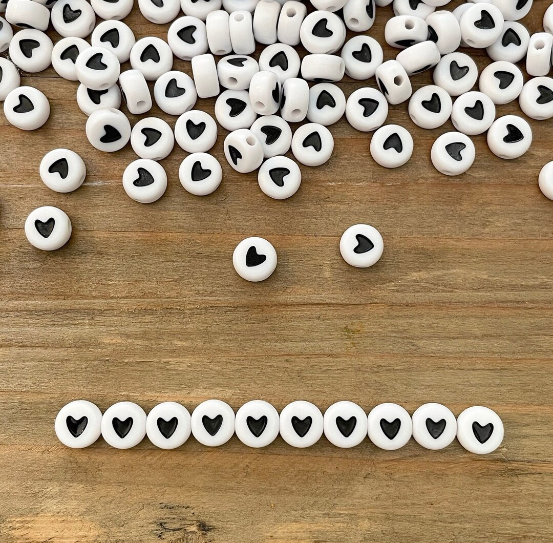 7mm Acrylic Heart Beads: Jewelry Making Supplies - Etsy