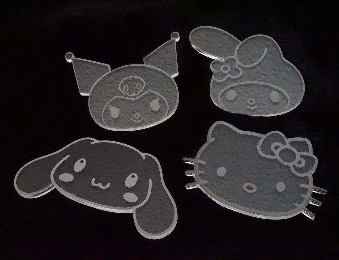 Hello Kitty & Friends Acrylic Coaster Set of 4 Kawaii Clear Drink Mats ...