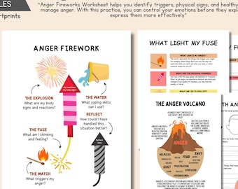 Anger Fuse Worksheets, Anger Management, Kids Feelings, Anger Triggers ...