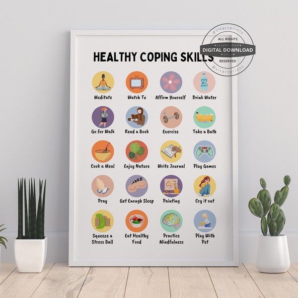 Healthy Coping Skills Therapy Poster - Etsy