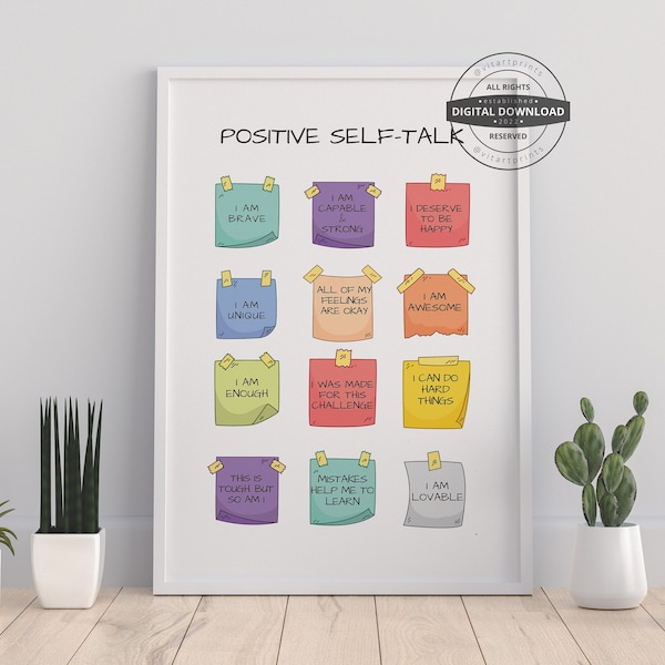 Positive Self Talk Posters - Etsy