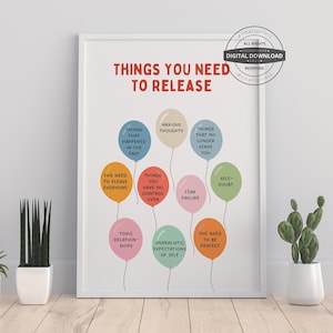 Things to Release Therapy Office Decor School Counselor CBT DBT ...