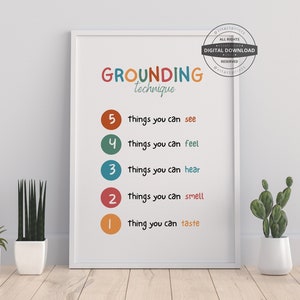 Grounding Techniques Therapy Office Decor School Counselor - Etsy
