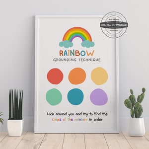 Grounding Technique Rainbow Emotions Educational Posters - Etsy