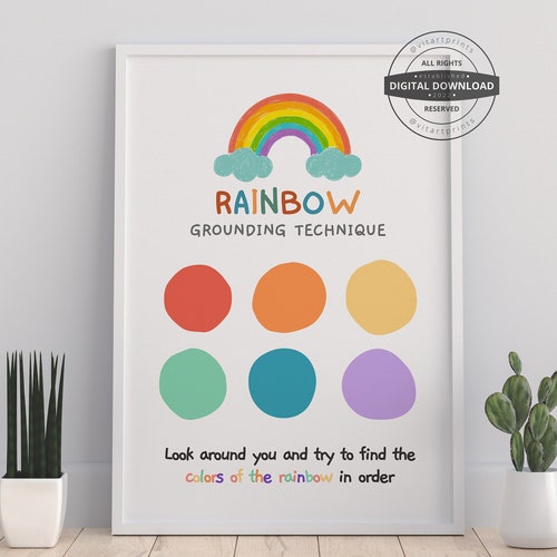 Grounding Technique Rainbow Emotions Educational Posters - Etsy