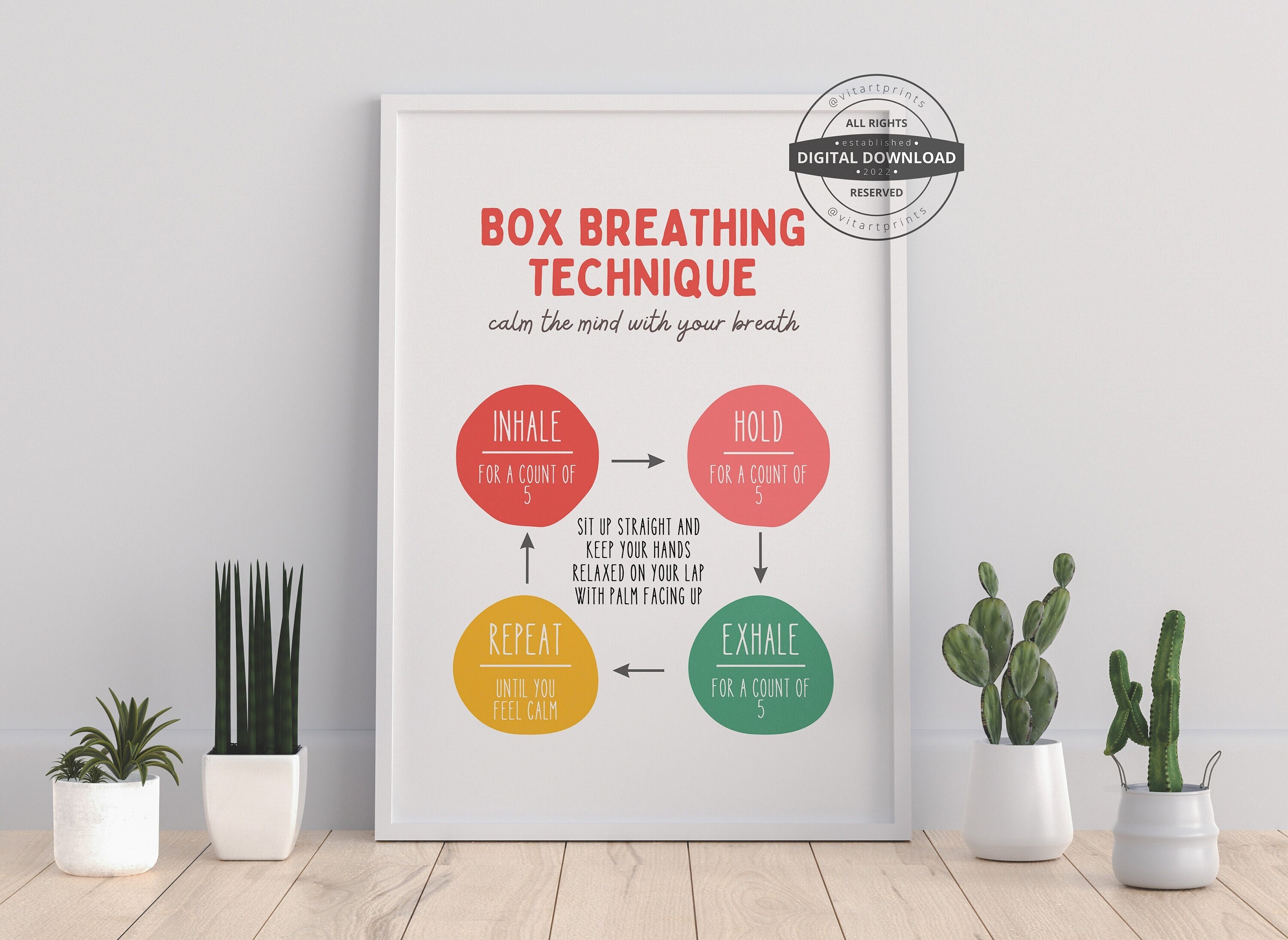 Breathing Technique Office Decor, Therapy Office, School Counselor, CBT ...