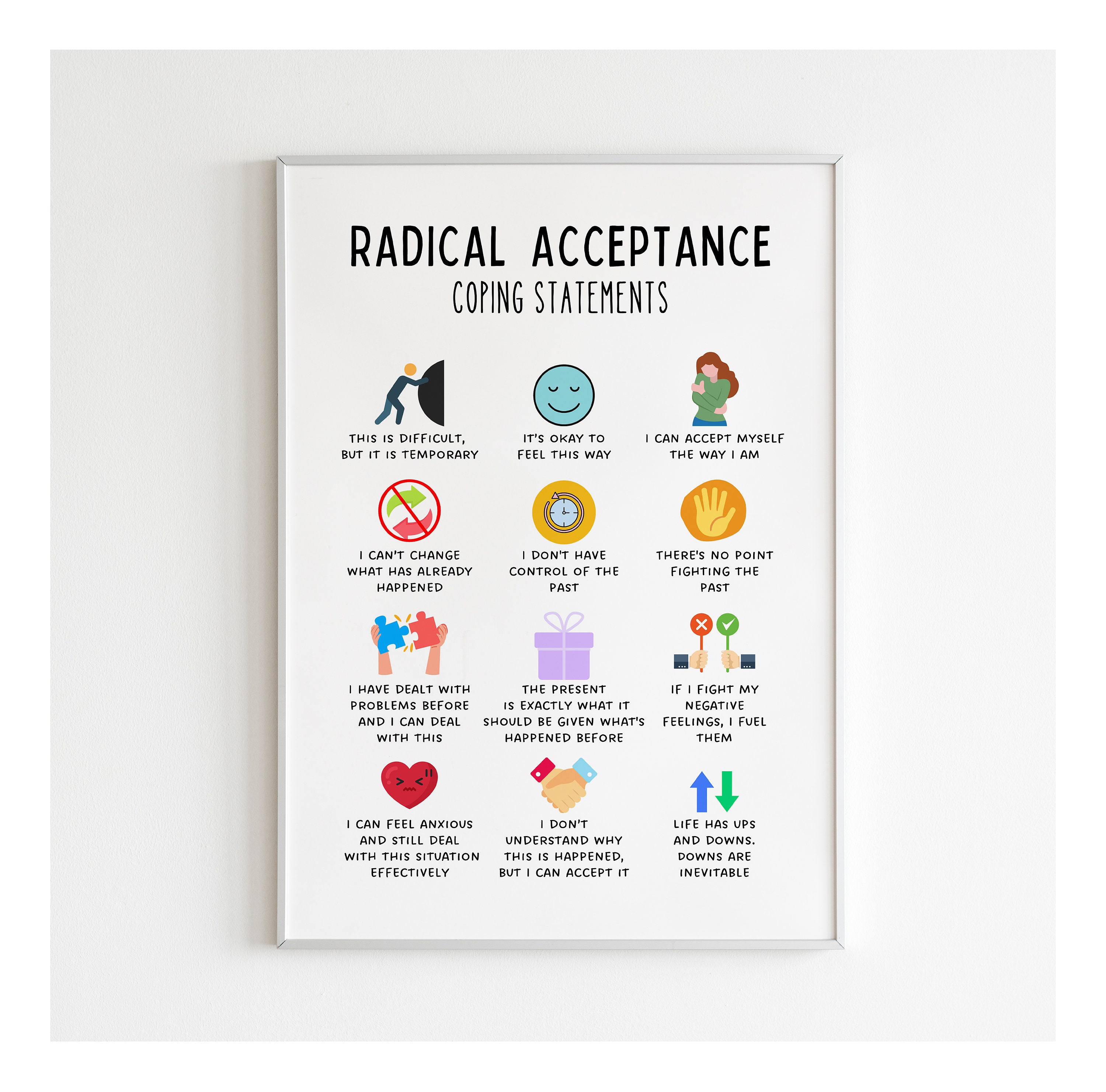 Radical Acceptance Poster DBT Poster Affirmations Cognitive - Etsy Canada