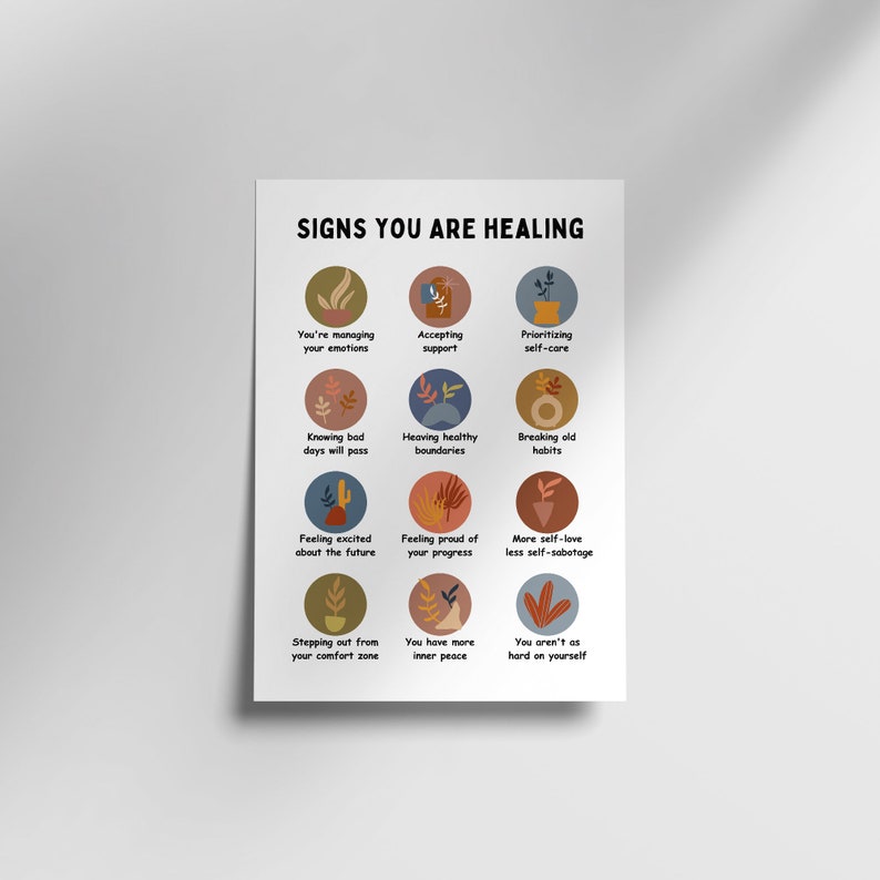 Healing Signs Office Decor Therapy Office School Counselor - Etsy