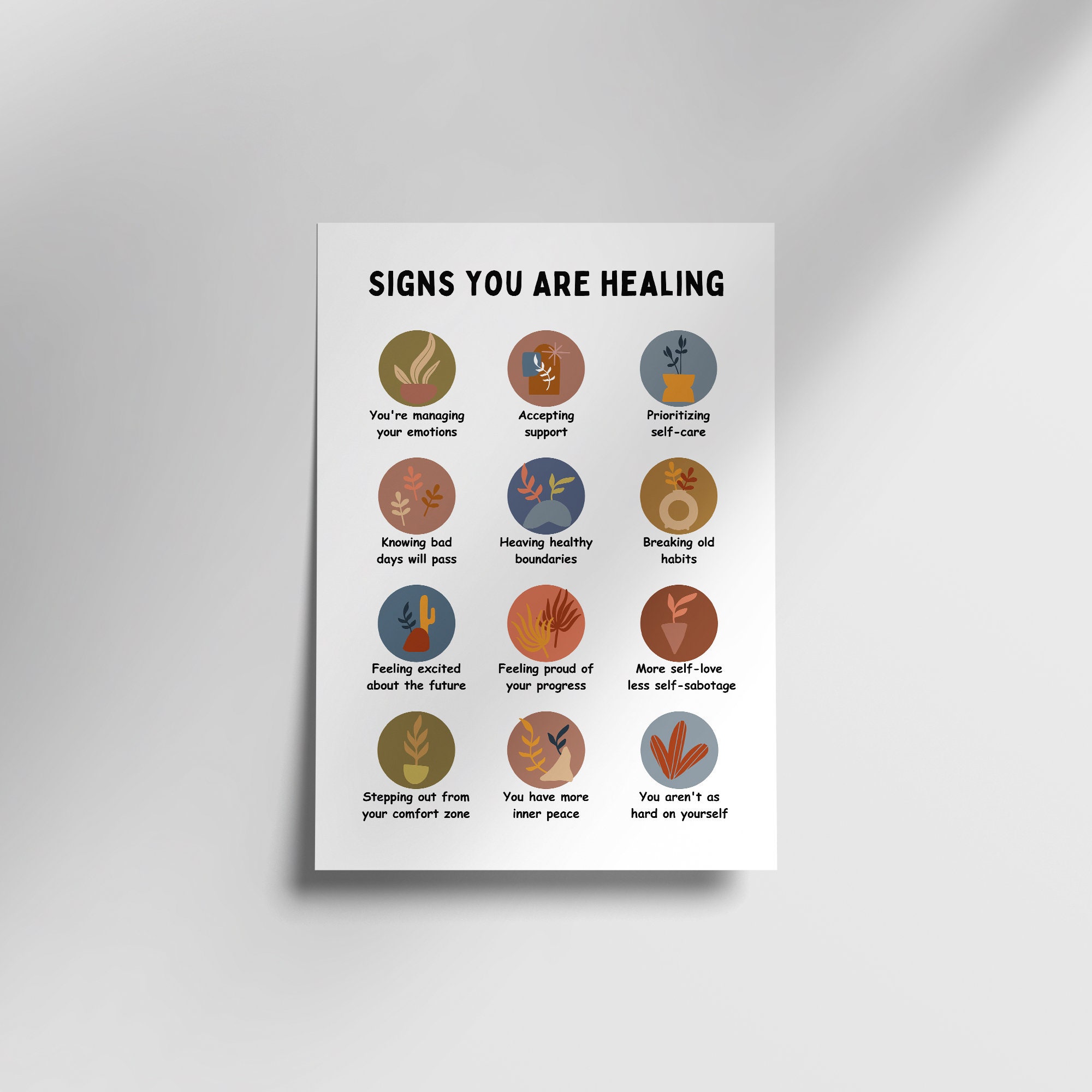 Healing Signs Poster | Therapy Office Decor (digital Download) - Etsy