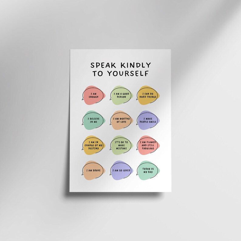 Speak Kindly Positive Affirmations Office Decor Therapy - Etsy