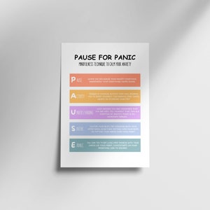 Pause for Panic Poster, Trauma Recovery, Narrative Therapy, Therapy ...