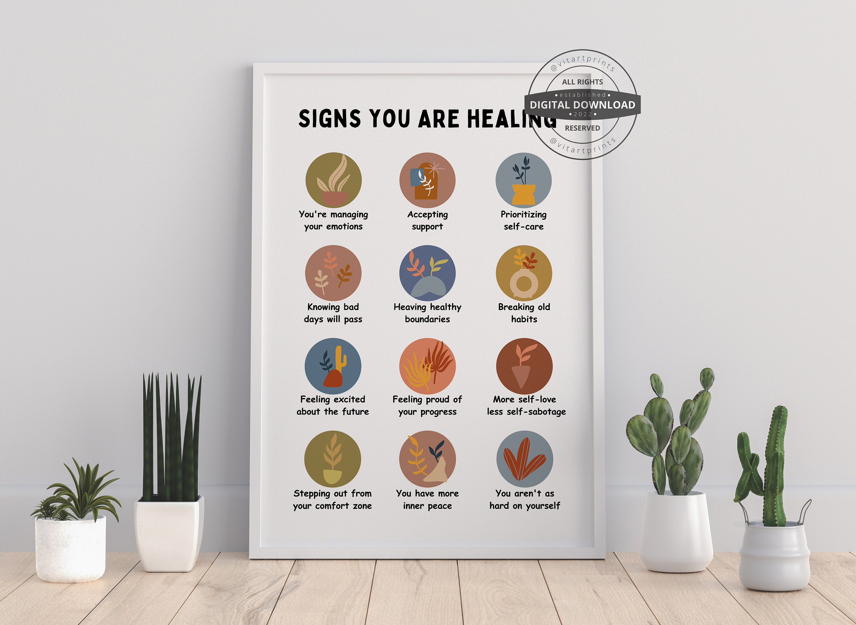 Healing Signs Office Decor Therapy Office School Counselor - Etsy