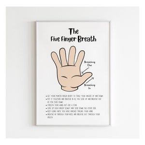 Finger Breath | Grounding Technique Therapy Office Decor School ...