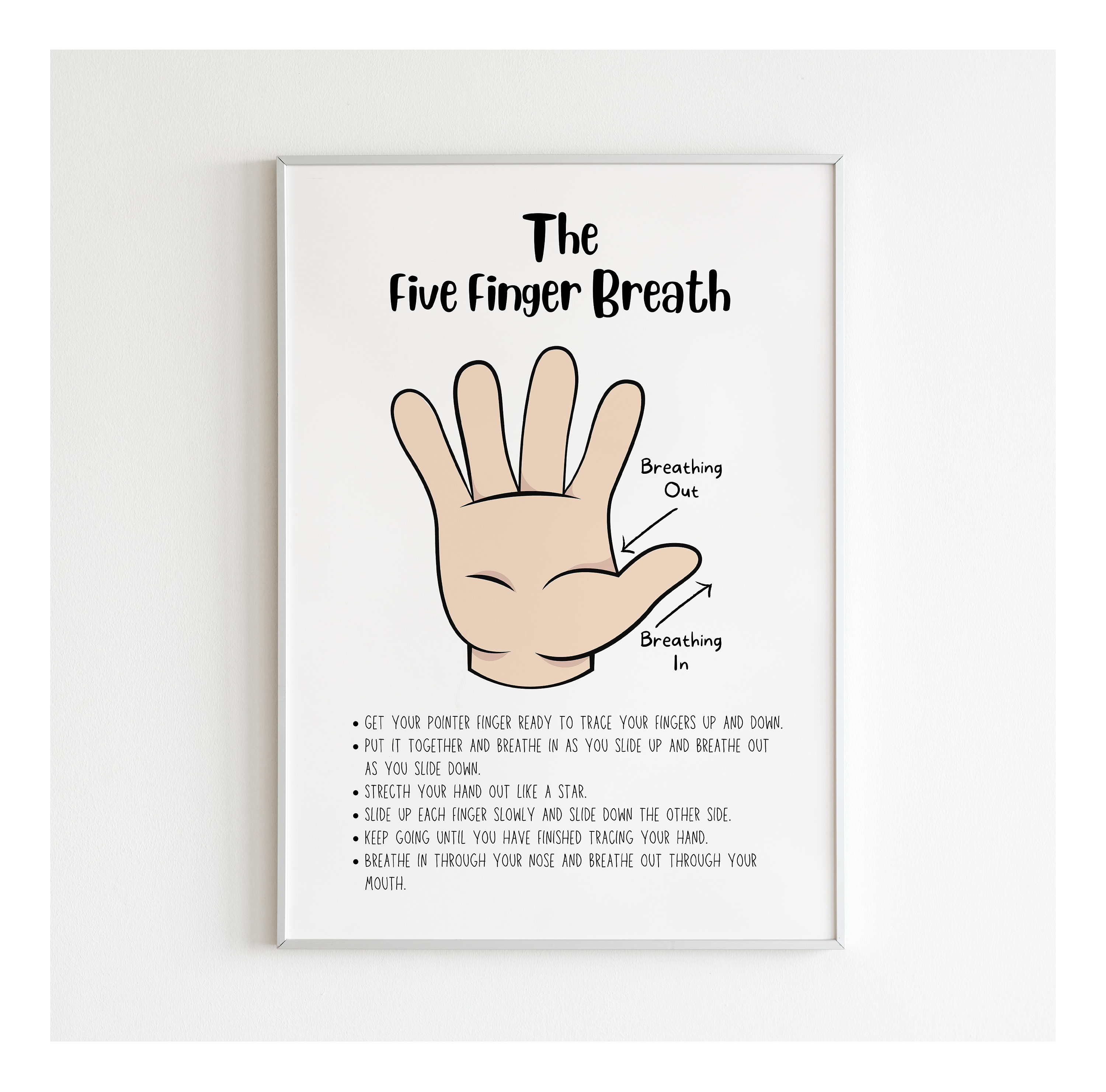 Finger Breath | Grounding Technique Therapy Office Decor School ...