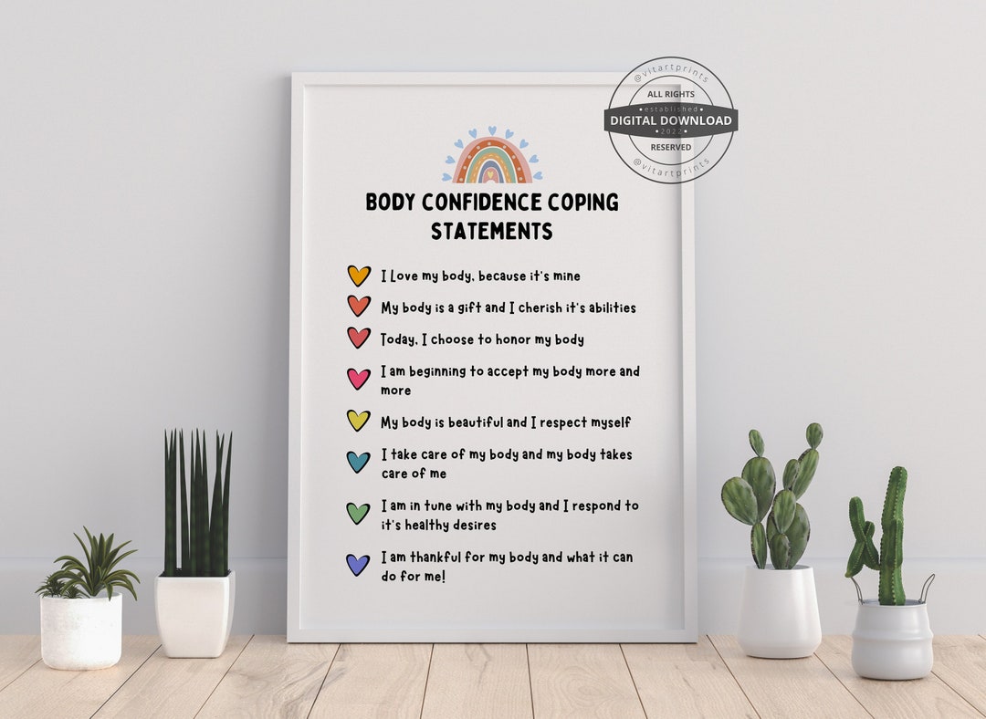 Body Confidence Coping Statements Poster | Therapy Office Decor ...