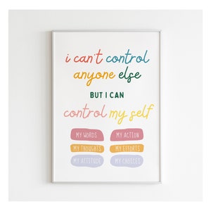 Self Control Therapy Office Decor Mental Health Well Being Poster ...