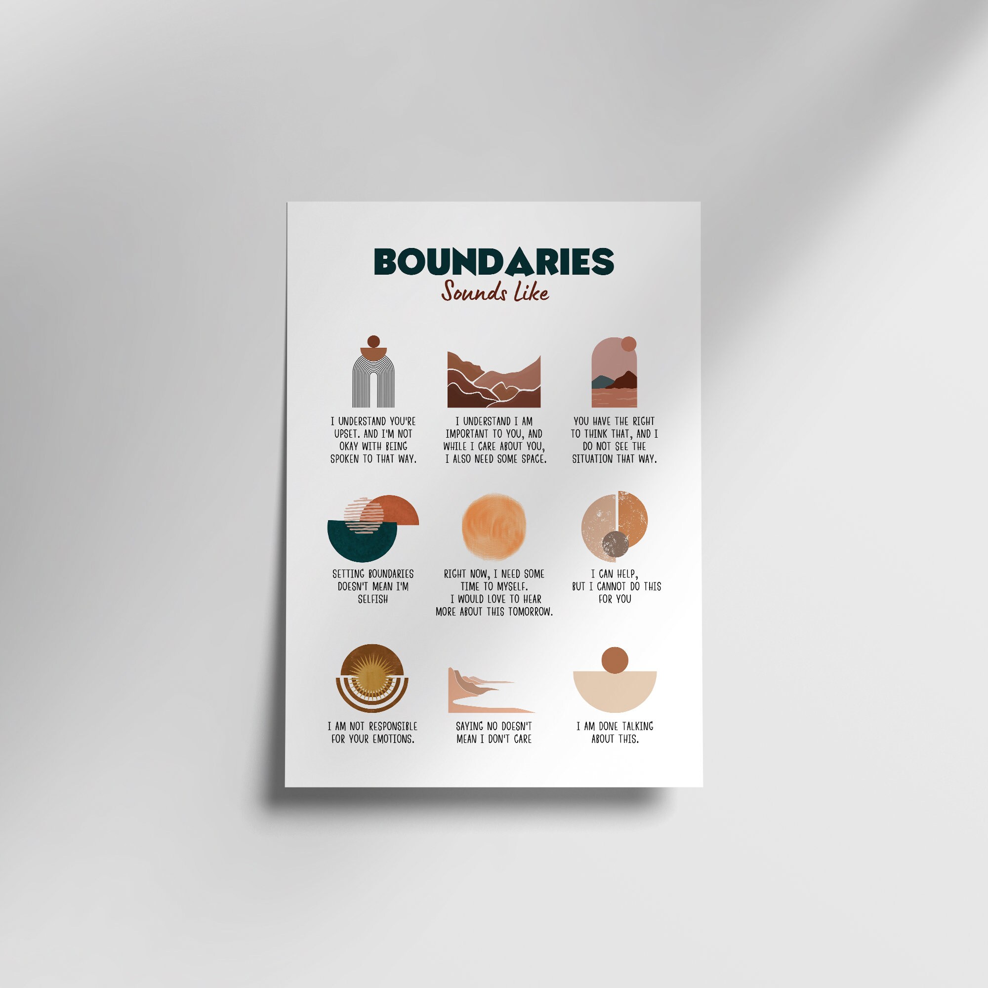 Boundaries Sound Like Boundary Poster Self Esteem Self Respect - Etsy