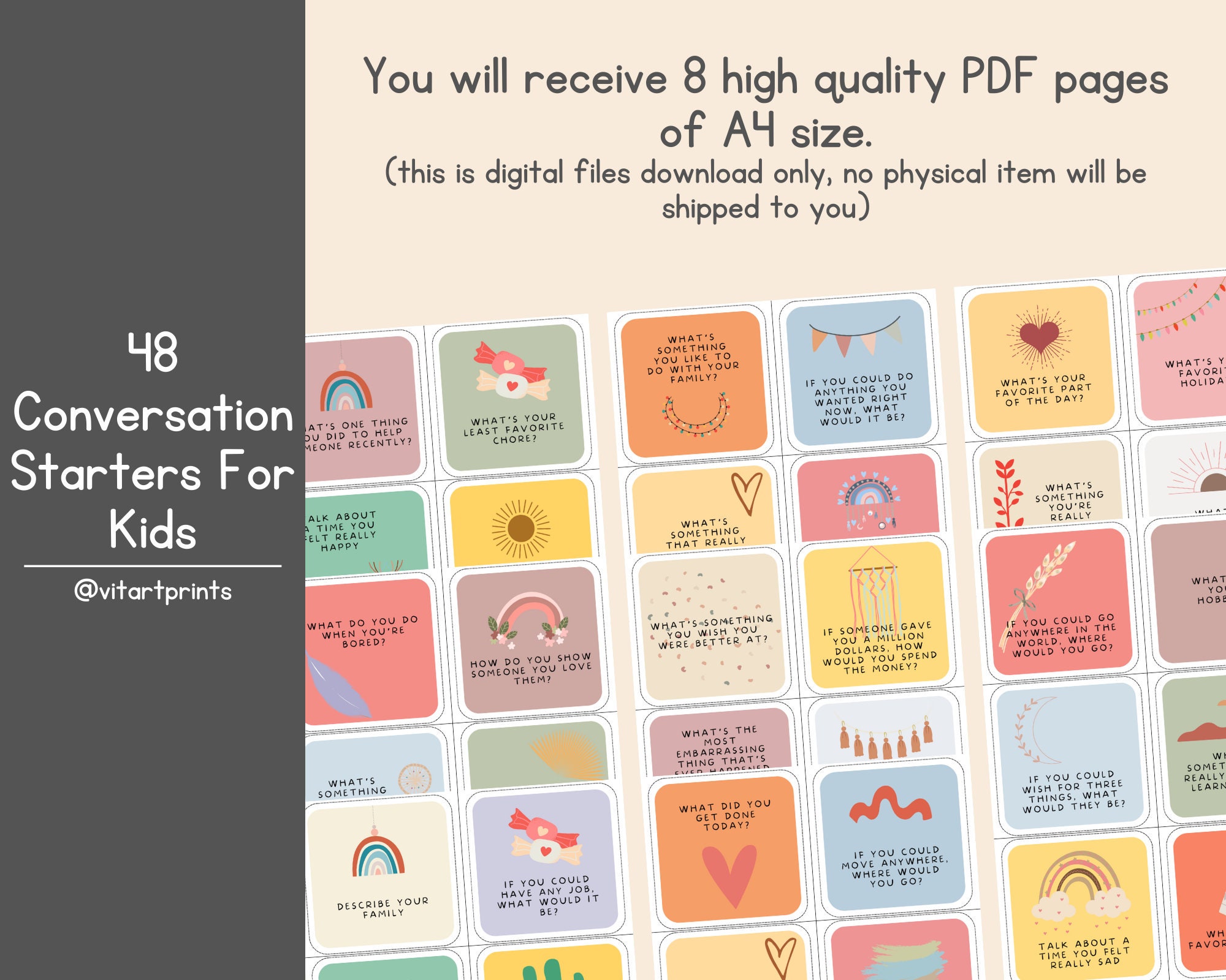 Conversation Starter Cards Deck Therapy Tools Mindfulness - Etsy