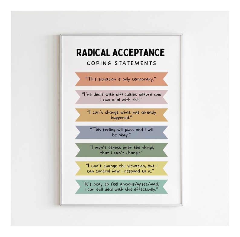 Radical Acceptance Poster DBT Poster Affirmations Cognitive - Etsy