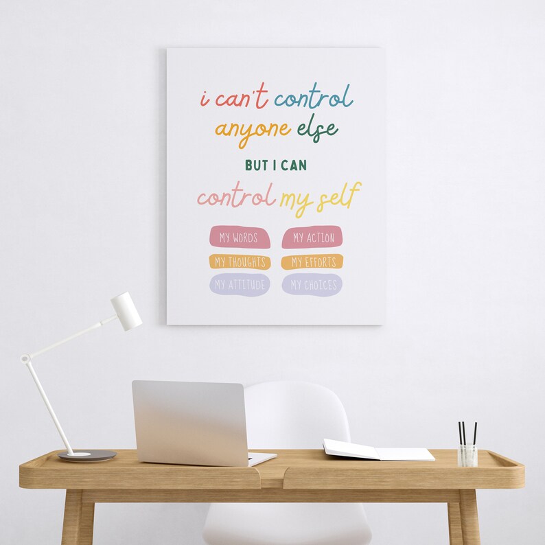 Self Control Therapy Office Decor Mental Health Well Being Poster ...